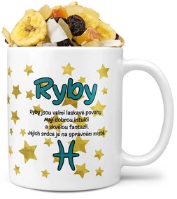 Hrnek Znamení pro děti -  Ryby  (21.1. - 20.3.) (Náplň hrníčku: Tropická směs)