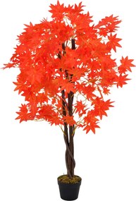 vidaXL Umělá rostlina javor s květináčem 120 cm [280196] Barva: Červená