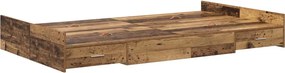 Rám postele s úložným prostorem s čelo Staré dřevo 120 x 190 cm 3335331