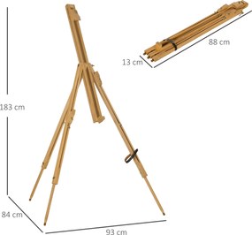 Stojan Vinsetto, do 107 cm, skládací stojan do terénu, stojan na stativ, výškově nastavitelný, přenosný, studiový stojan, bukové dřevo