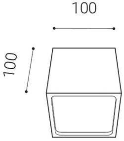 LED2 5111131 Cube, bílá stropní kostka, 12W LED 3000K, 10x10cm, IP54