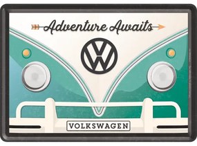 Postershop Plechová pohlednice - VW Bulli  (Adventure Awaits)