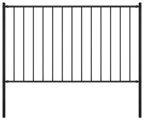 Plotový panel Woerden se sloupky ocelový 1,7x1,25 m černý 145211