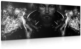 Obraz víra v Ježíše v černobílém provedení - 100x50 cm