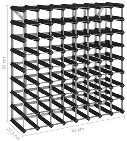 vidaXL Marketos Stojan na víno na 72 lahví černý masivní borové dřevo