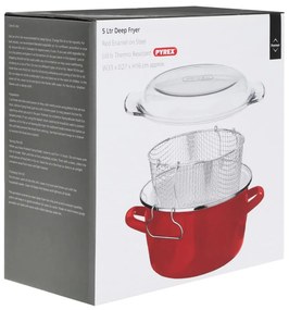 Červený fritovací hrnec Premier Housewares, objem 5 l