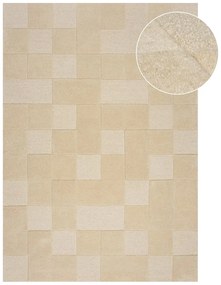 Béžový ručně tkaný vlněný koberec 240x340 cm Checkerboard – Flair Rugs