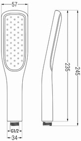 Mexen příslušenství - 1-bodový ruční sprchový set R-49, bílá/zlatá, 785496052-25