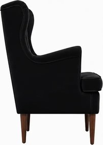 relaxační křeslo, ušák, odpočinkové, dřevo/kov/samet, 102x78x66 cm, nohy tmavé/černá, Dekorino KR20260075