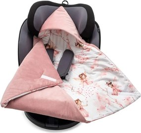 Zateplená zavinovačka do autosedačky New Baby pink