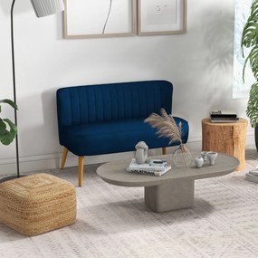 HOMCOM dvojmístná pohovka – malá čalouněná sedačka s efektem sametu, tmavě modrá, 117 x 56,5 x 77 cm