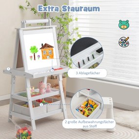 Costway Dětský stojan 3 v 1 oboustranná tabule a stojan na papír