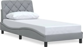 Rám postele bez matrace světle šedý 90 x 200 cm textil 3310573