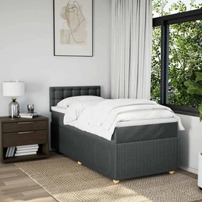 Box spring postel s matrací tmavě šedá 90x200 cm textil 3289654