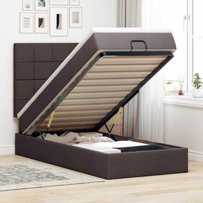 Osmanský postel s matrací tmavě šedá 90x200 cm textil 3313129