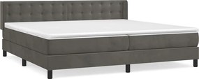 Box spring postel s matrací tmavě šedá 200x200 cm samet 3131220