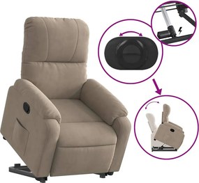 Zvedací polohovací křeslo taupe tkanina z mikrovlákna 3204929