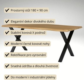Vikio Jídelní set pro 8 osob 180x90 cm soft dub noha X béžová židle VJS238-8BE-S