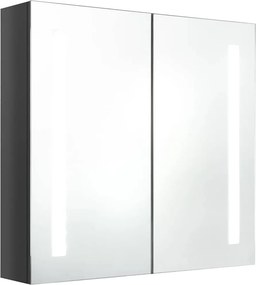 LED koupelnová skříňka se zrcadlem zářivě šedá 62 x 14 x 60 cm 326521