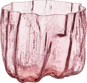 Váza Crackle křišťálová 17,5 cm růžová