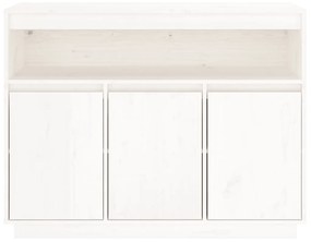 Příborník bílý 104,5 x 34 x 80 cm masivní borové dřevo,  814390