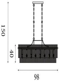 Searchlight 11400-8GO - Lustr na řetězu LARA 8xE27/60W/230V