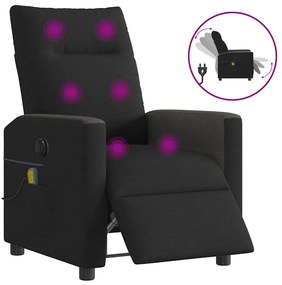 Elektrické masážní polohovací křeslo černé textil 3324047