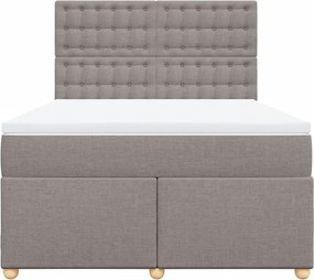 Box spring postel s matrací taupe 140x200 cm textil 3291321