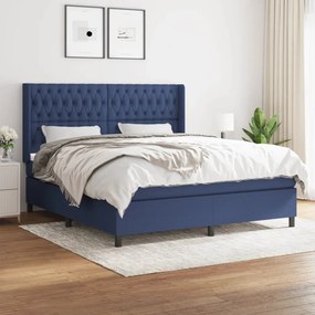 Box spring postel s matrací modrá 180x200 cm textil 3131695