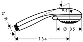 Hansgrohe Crometta 85 - Ruční sprcha Variojet, chrom 28562000