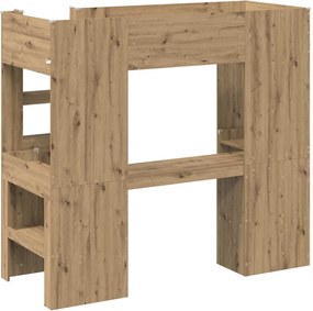 Rám patrové postele se stolem Artisanový dub 75 x 190 cm 3410434