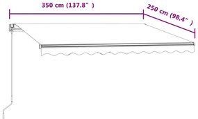 vidaXL Marketos Automatická zatahovací markýza 350 x 250 cm krémová