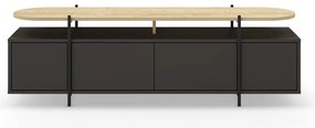 Černý TV stolek v dekoru dubu 160x48 cm Hinoa – Marckeric
