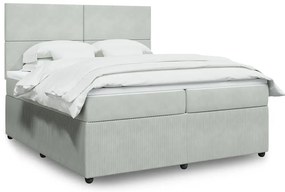 Box spring postel s matrací světle šedá 200x200 cm samet 3294724