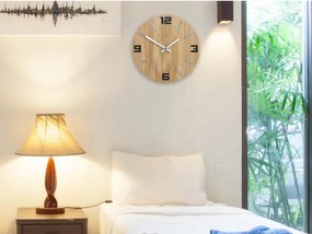 M.Clock Nástěnné dřevěné 3D hodiny 33x33cm přírodní dub