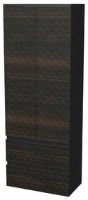 Koupelnová skříňka vysoká SAT Cube Way 60x163x33 cm hnědá mat CUBE3DV602D2ZHP