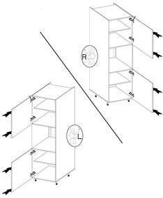 NESSANT se | vysoká skříňka 60 DP-215 2F na vestavnou troubu | 60 cm | šedá