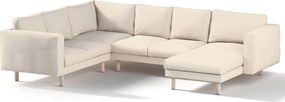 Potah na pohovku IKEA Norsborg rohová, 5-místná se šezlongem barva béžová látka pletený vzor