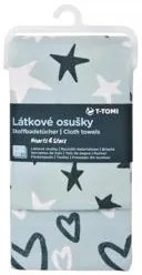 T-TOMI Osušky látkové 100x80 cm, 2 ks, hearts/stars
