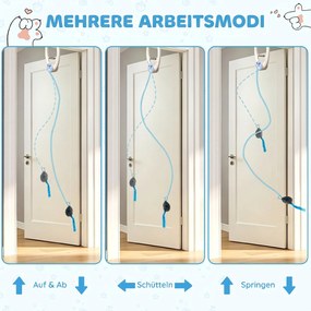 PawHut Interaktivní hračka pro kočky, USB nabíjecí, zavěšená na dveře, skákající myš pro kočky, 24,1 x 13,8 x 6,6 cm, bílá