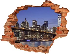 Wallmuralia Foto fotografie díra na zeď Manhattan noc 90x70 cm