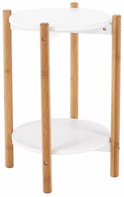 Vikio Příruční / noční stolek, bílá / přírodní, BAMP