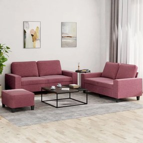 3dílná sedací souprava vínová textil 3201896