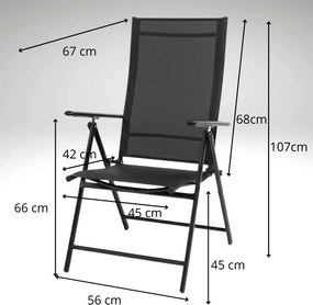 Vikio Zahradní polohovací židle V130 černá