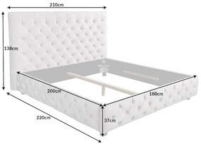 Designová postel Laney Chesterfield 180 x 200 cm přírodní
