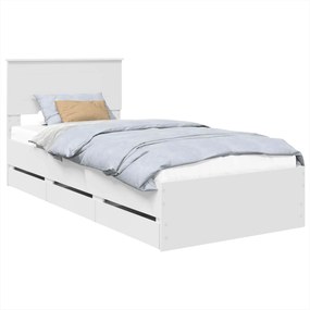 Rám postele se zásuvkou Bílá 90 x 200 cm Inženýrské dřevo 3408026