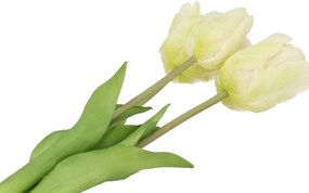 Kytice 3ks bílých realistických tulipánů Tulips - 45 cm