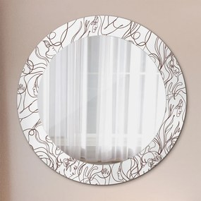Kulaté dekorativní zrcadlo na zeď Umělecké linie fi 60 cm