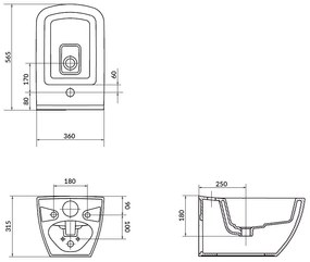 Cersanit Virgo - závěsný bidet, bílá, K118-001