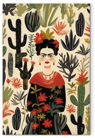 Obraz Frida Kahlo - Portrait of the Artist Amid Desert Flora Full of Cacti